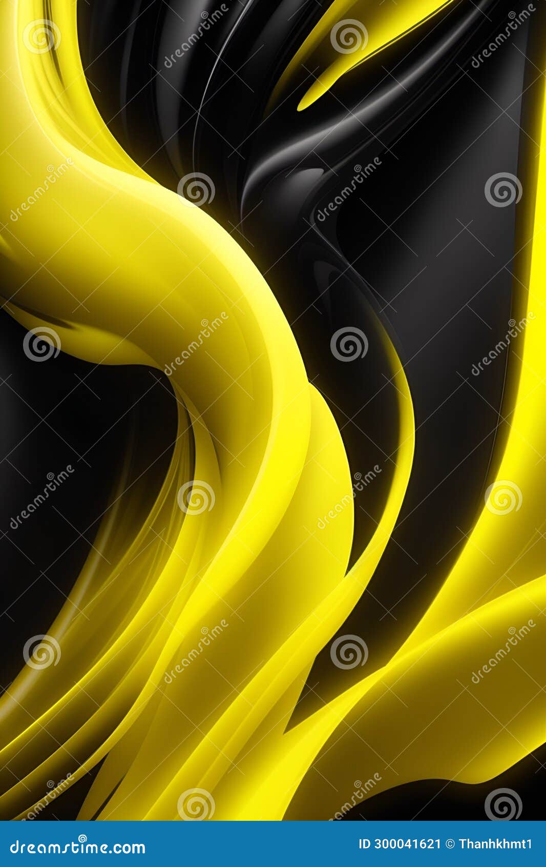 Yellow and Black Waves. Vertical Composition Stock Illustration ...
