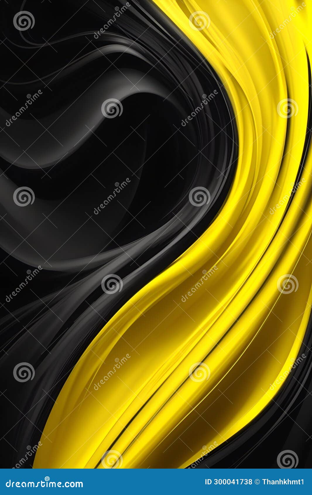Yellow and Black Waves. Vertical Composition Stock Illustration ...