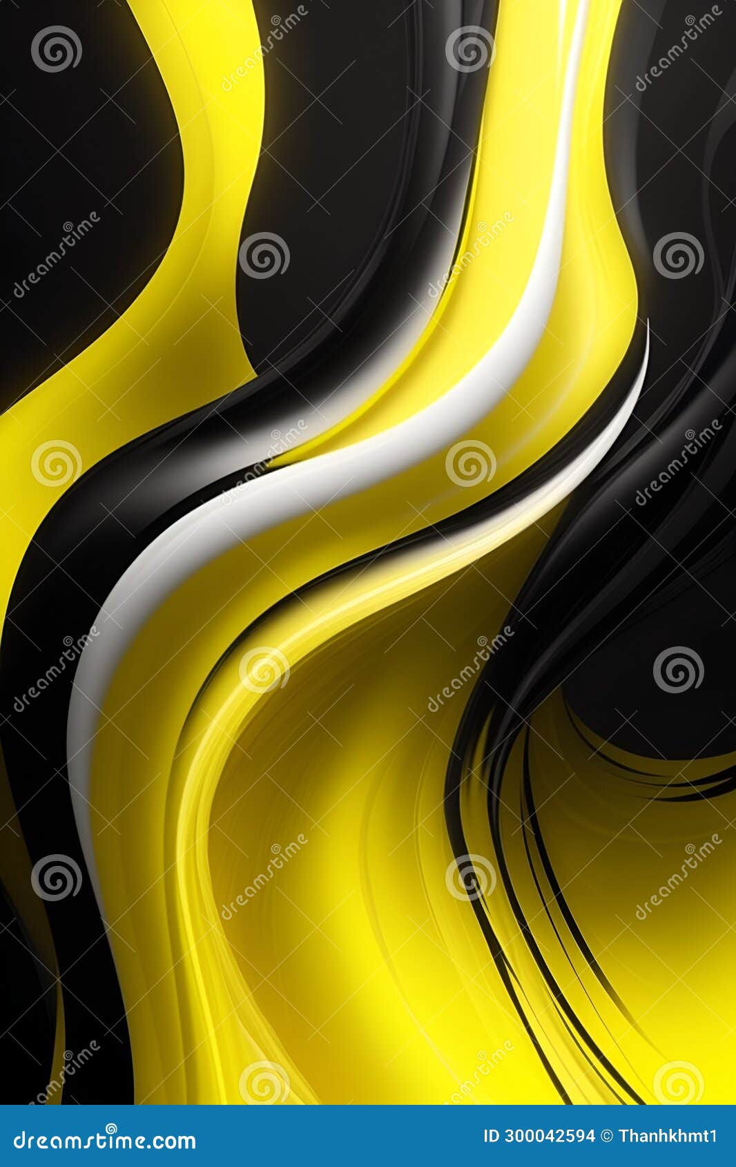Yellow and Black Waves. Vertical Composition Stock Illustration ...