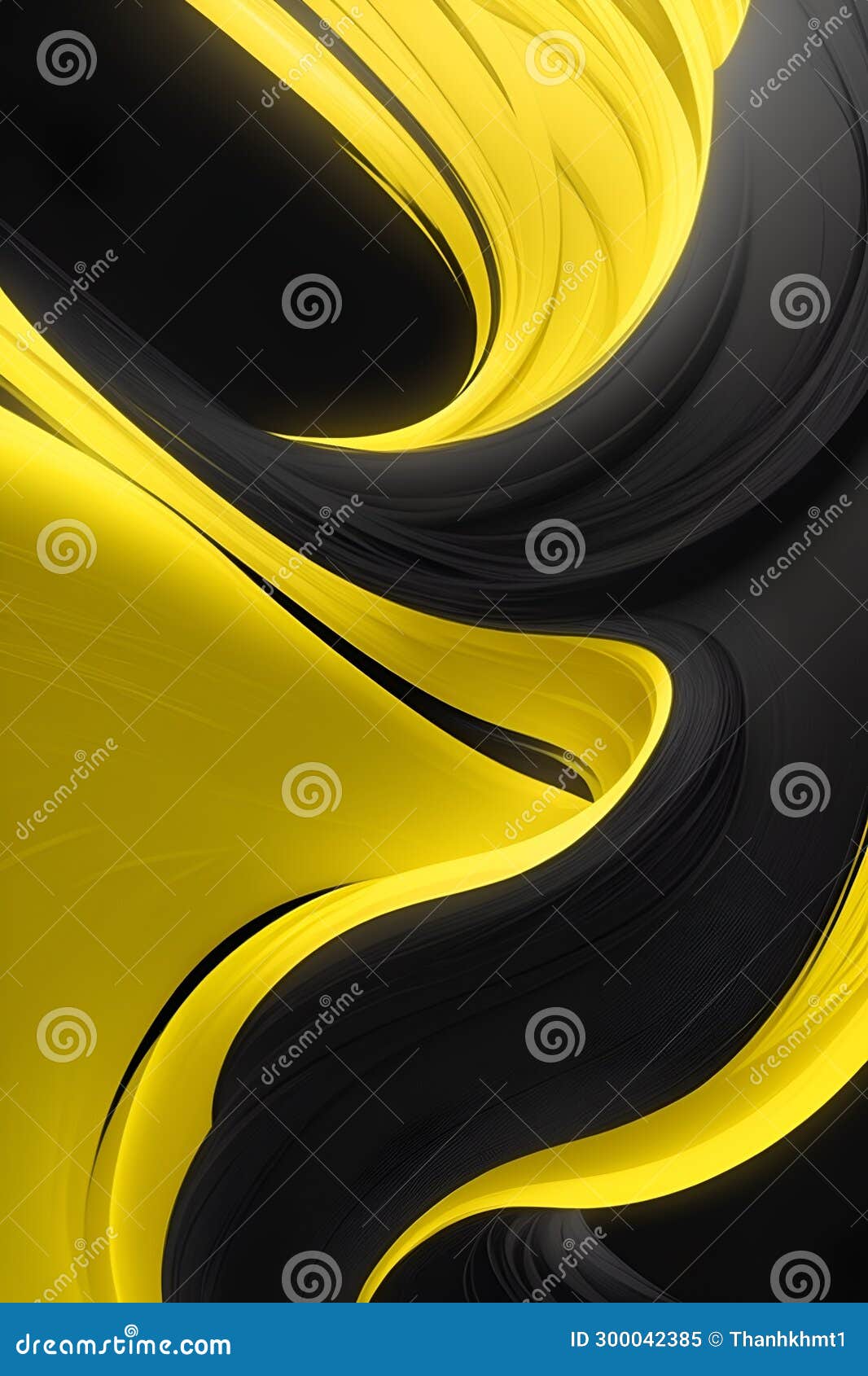 Yellow and Black Waves. Vertical Composition Stock Illustration ...