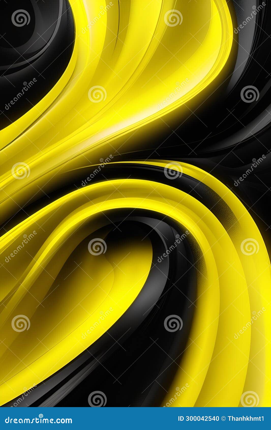 Yellow and Black Waves. Vertical Composition Stock Illustration ...