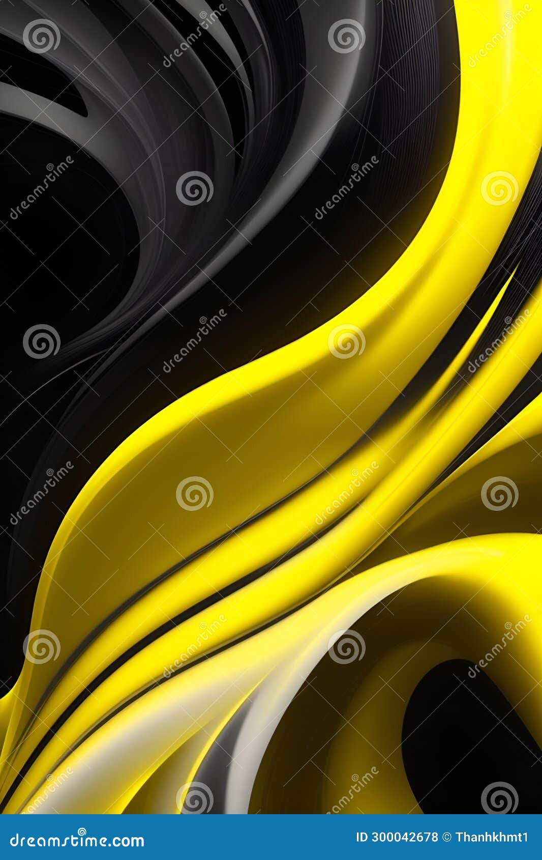 Yellow and Black Waves. Vertical Composition Stock Illustration ...