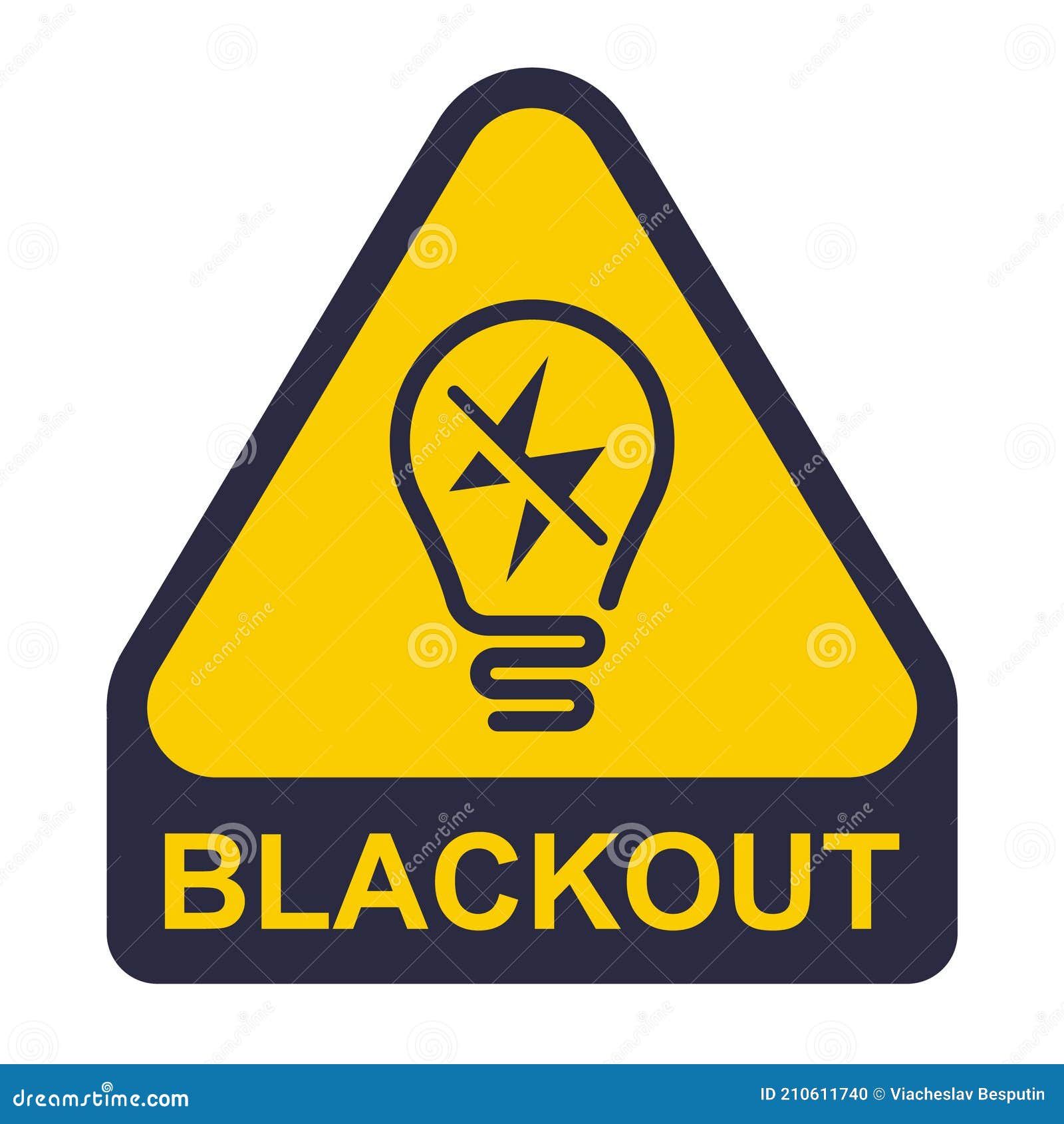 Yellow Blackout Icon. Power Outage Sticker Stock Vector - Illustration ...