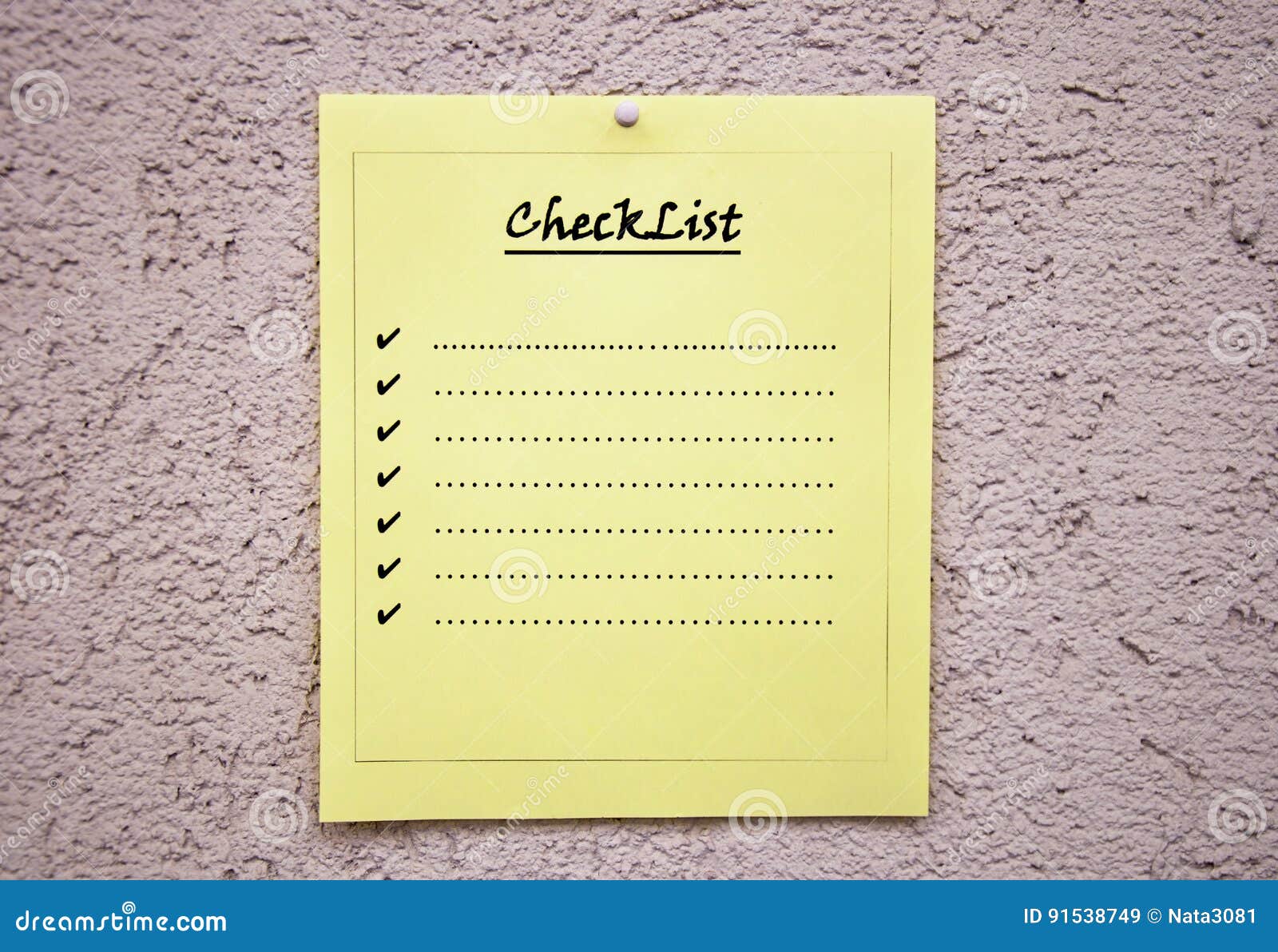 Yellow blank checklist stock image. Image of notepad - 91538749