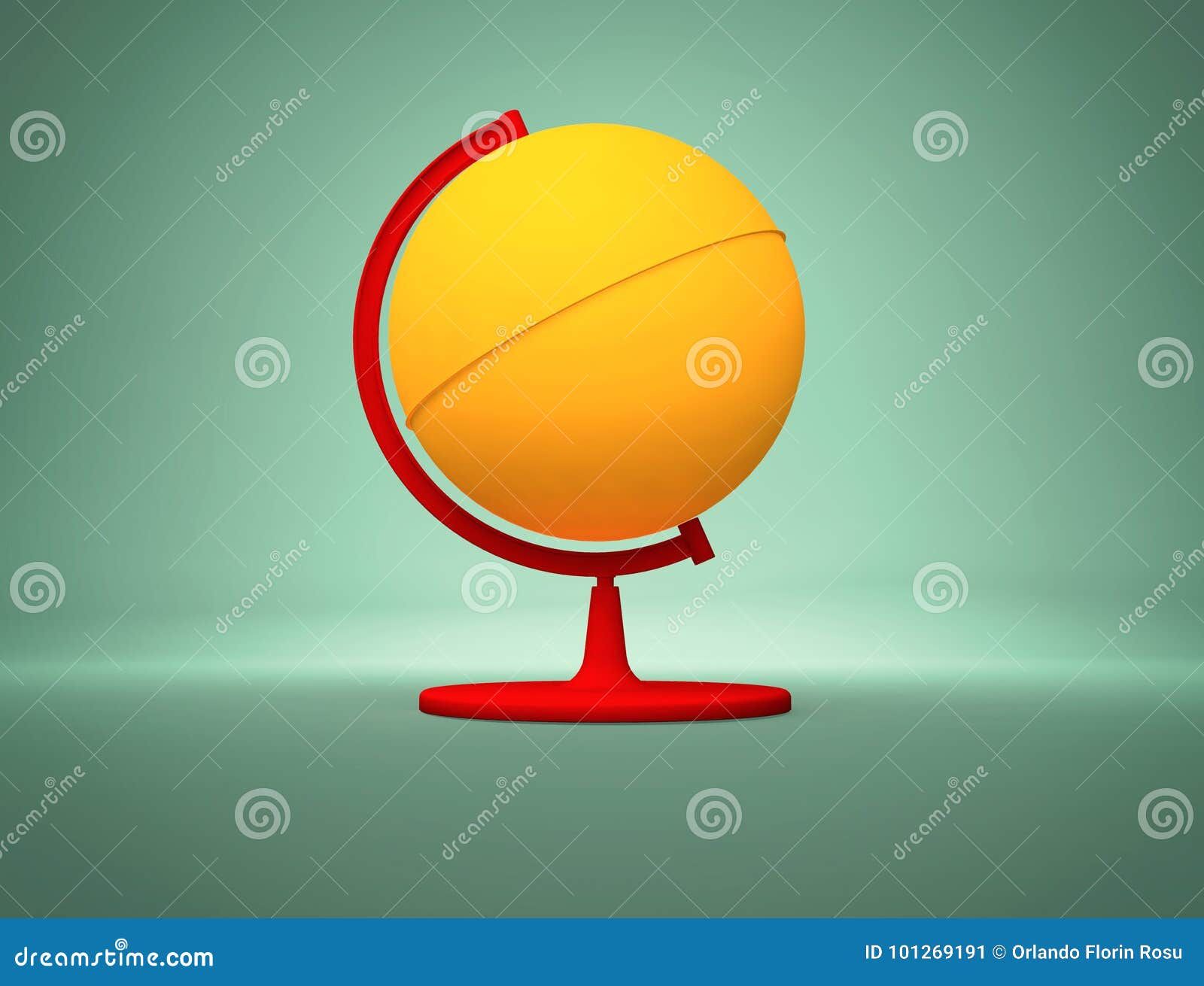 Yellow blank desk globe stock illustration. Illustration of creative ...