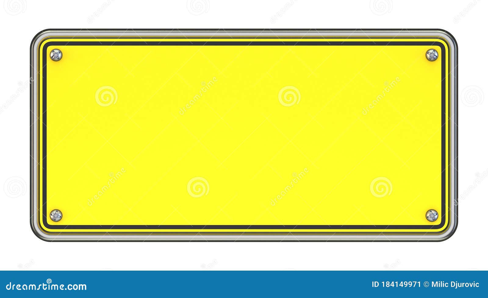 Yellow blank sign 3D stock illustration. Illustration of isolated ...