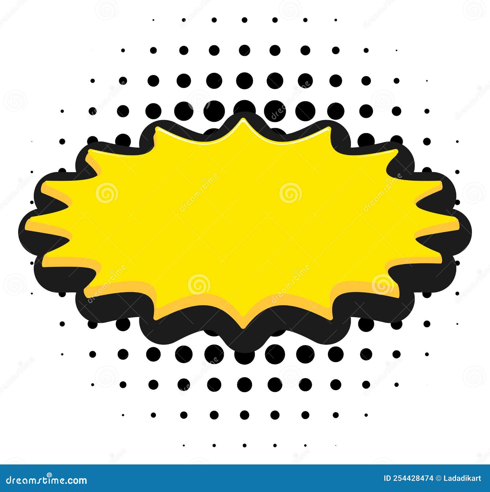 Yellow Blank Text Frame in Vintage Comic Effect Stock Vector ...