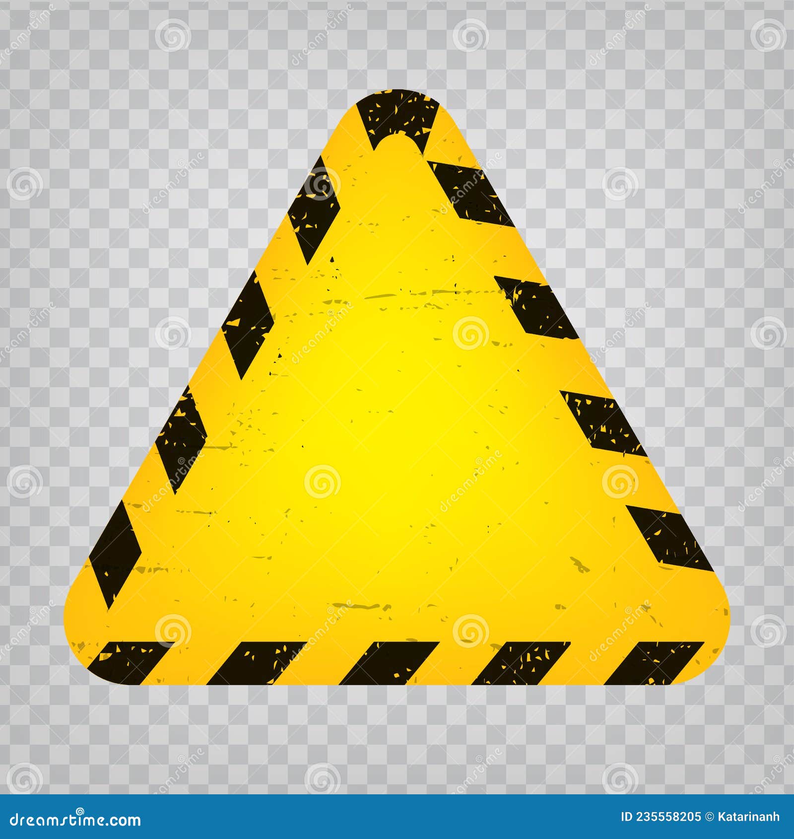 Yellow Blank Triangular Sign in Grunge Style. Blank Warning Sign on ...