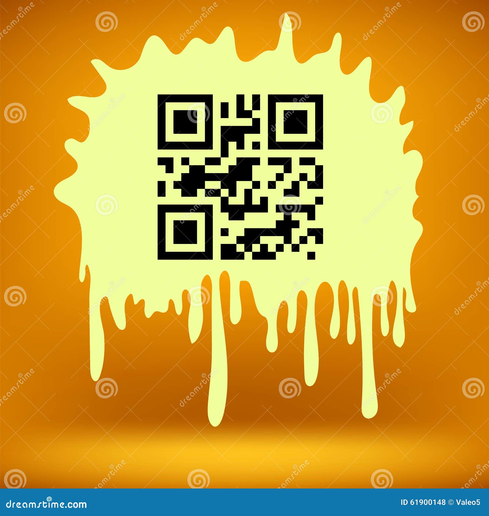 Yellow Blot with QR Code stock vector. Illustration of communication ...