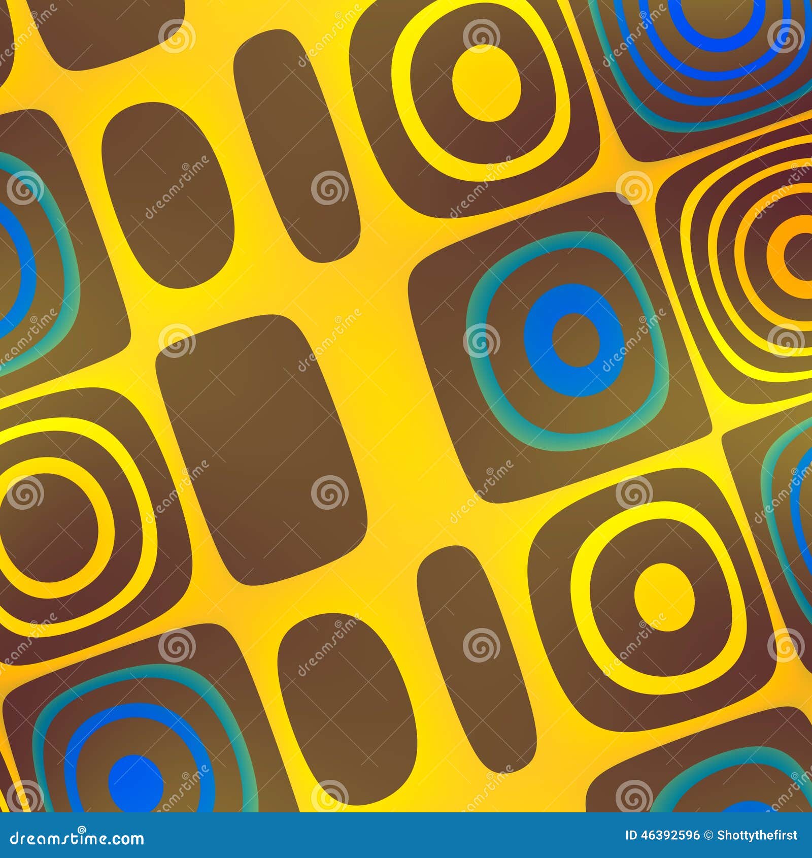Yellow Blue Abstract Art Background - Funky Stock Illustration ...