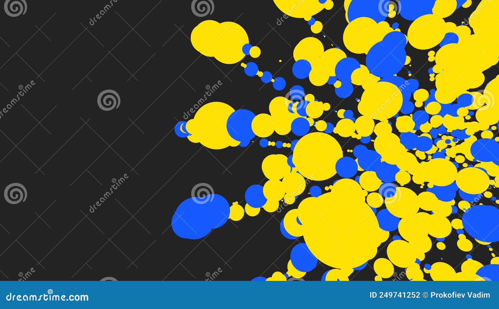 Yellow-blue Abstract Circles Background. Stock Illustration ...
