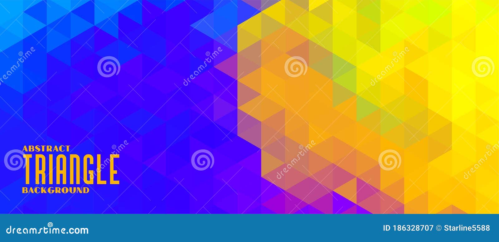 Yellow and Blue Abstract Triangle Pattern Banner Design Stock Vector ...