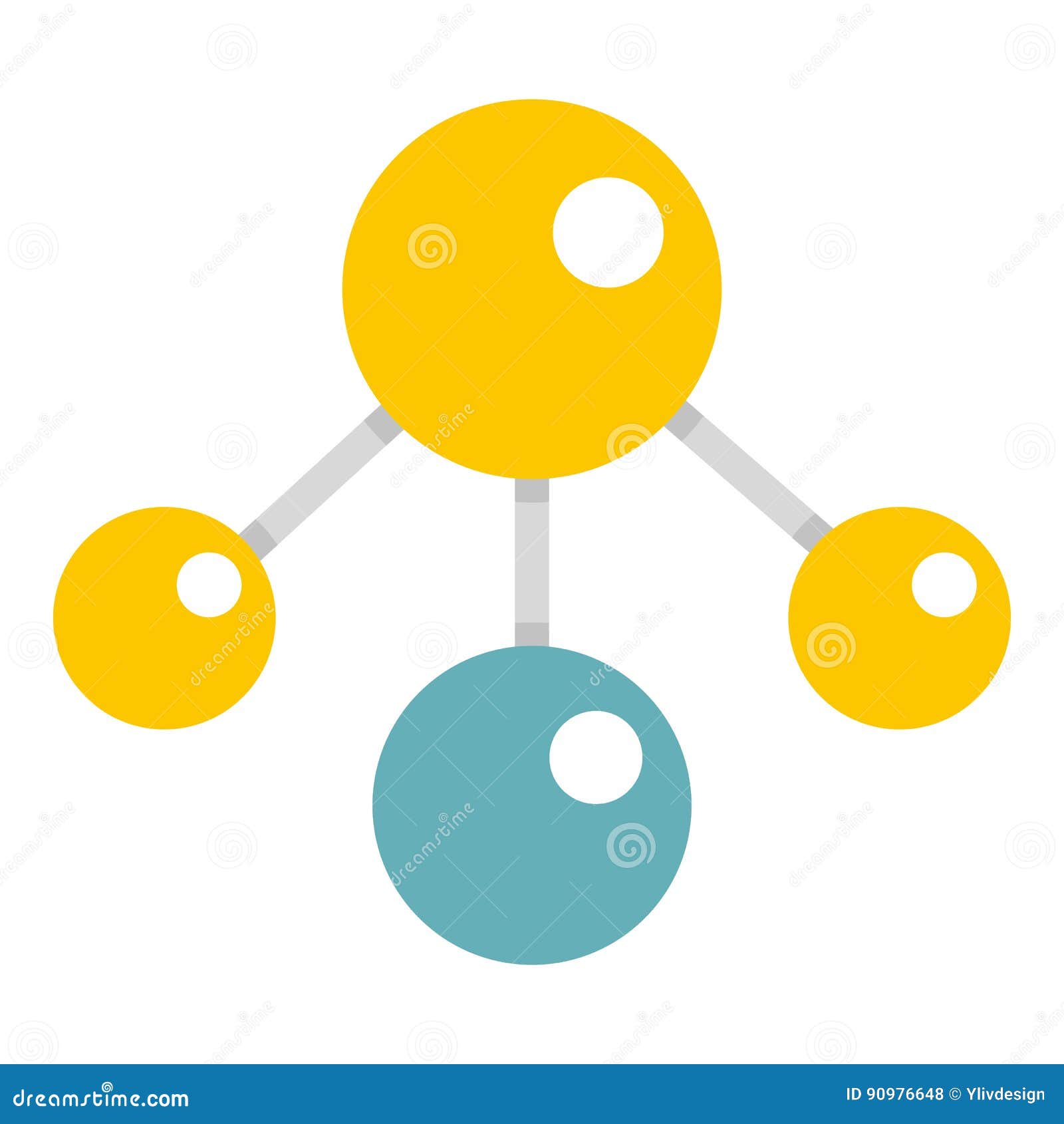 Yellow and Blue Atomic Structure Icon Stock Vector - Illustration of ...