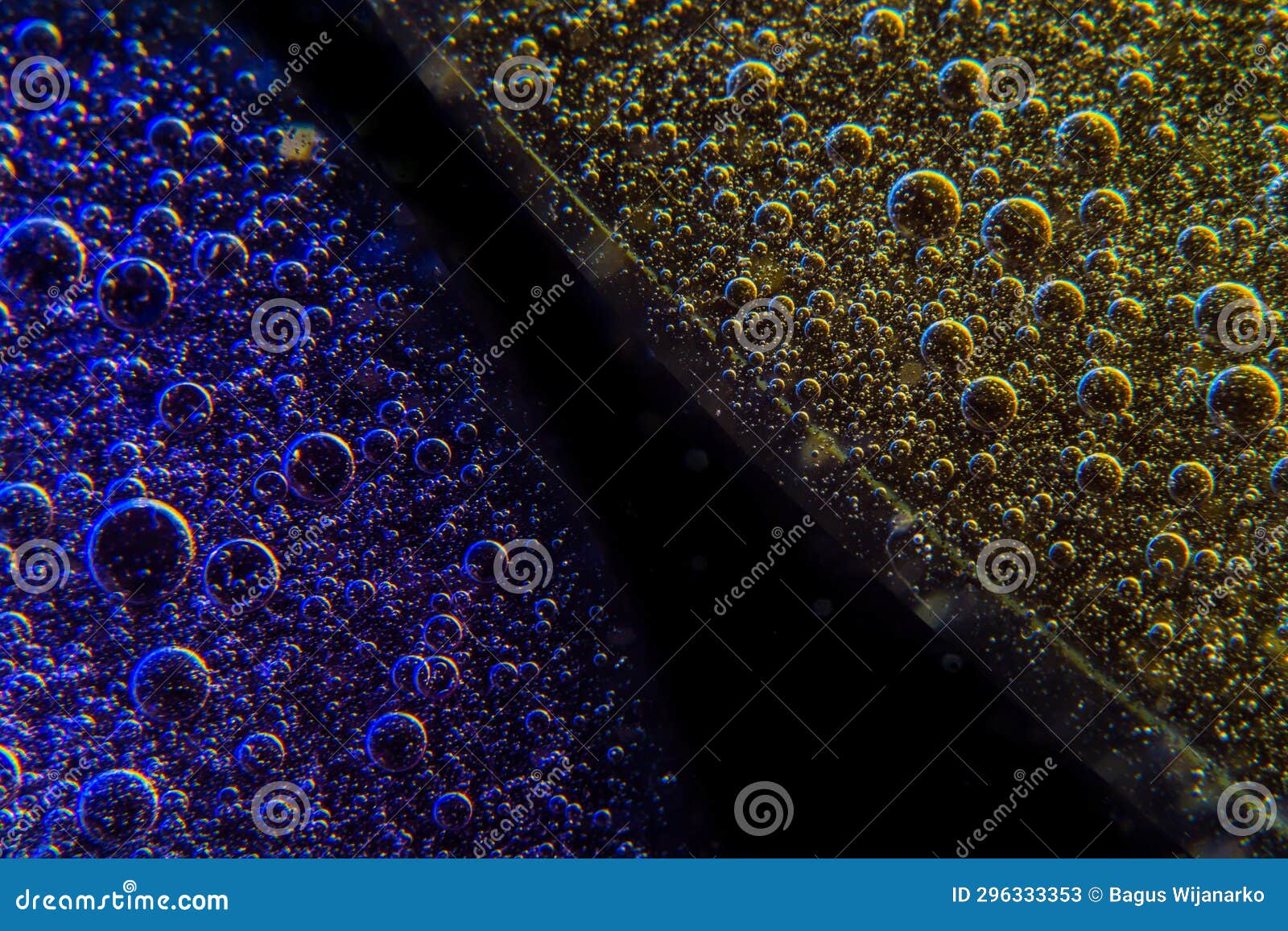 Yellow and Blue Bubbles with Dark Background Stock Image - Image of ...