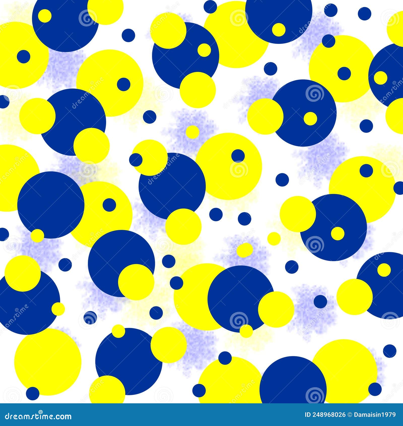 Yellow Blue Circles Shapes, Forms. Abstract Background Stock ...