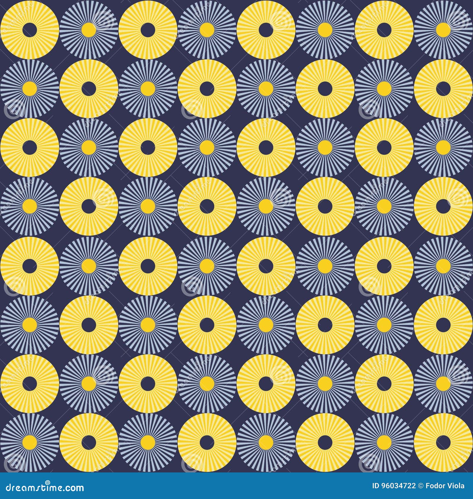 Yellow and Blue Circles Pattern. Stock Vector - Illustration of circle ...