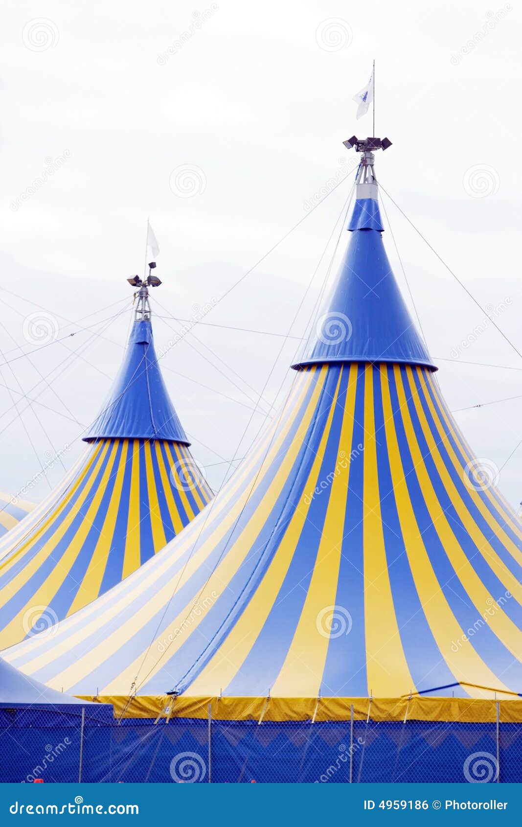 Yellow and Blue Circus Tent Stock Photo - Image of nostalgia ...