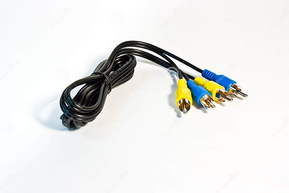 Yellow and Blue Coaxial Cable Stock Image - Image of antenna, electric ...