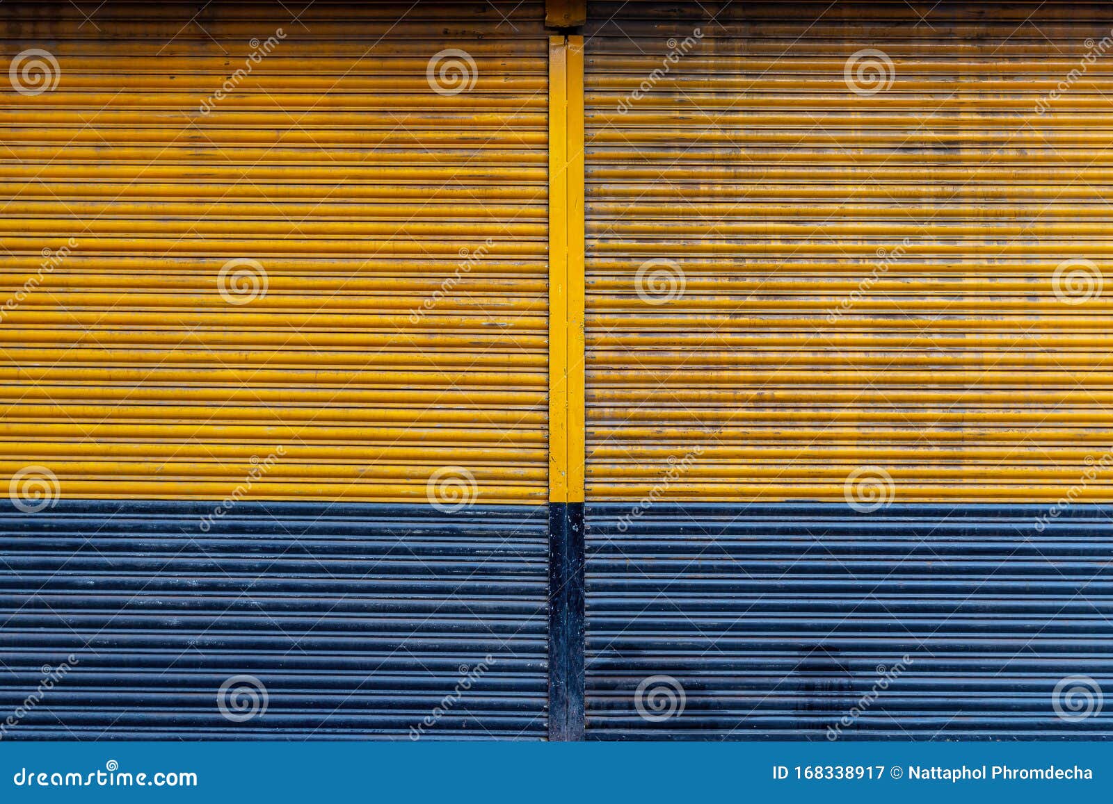 Yellow and Blue Color Rolling Steel Shutter Door Background Stock Image ... Yellow and Blue Color Rolling Steel Shutter Door Background Stock Image ...