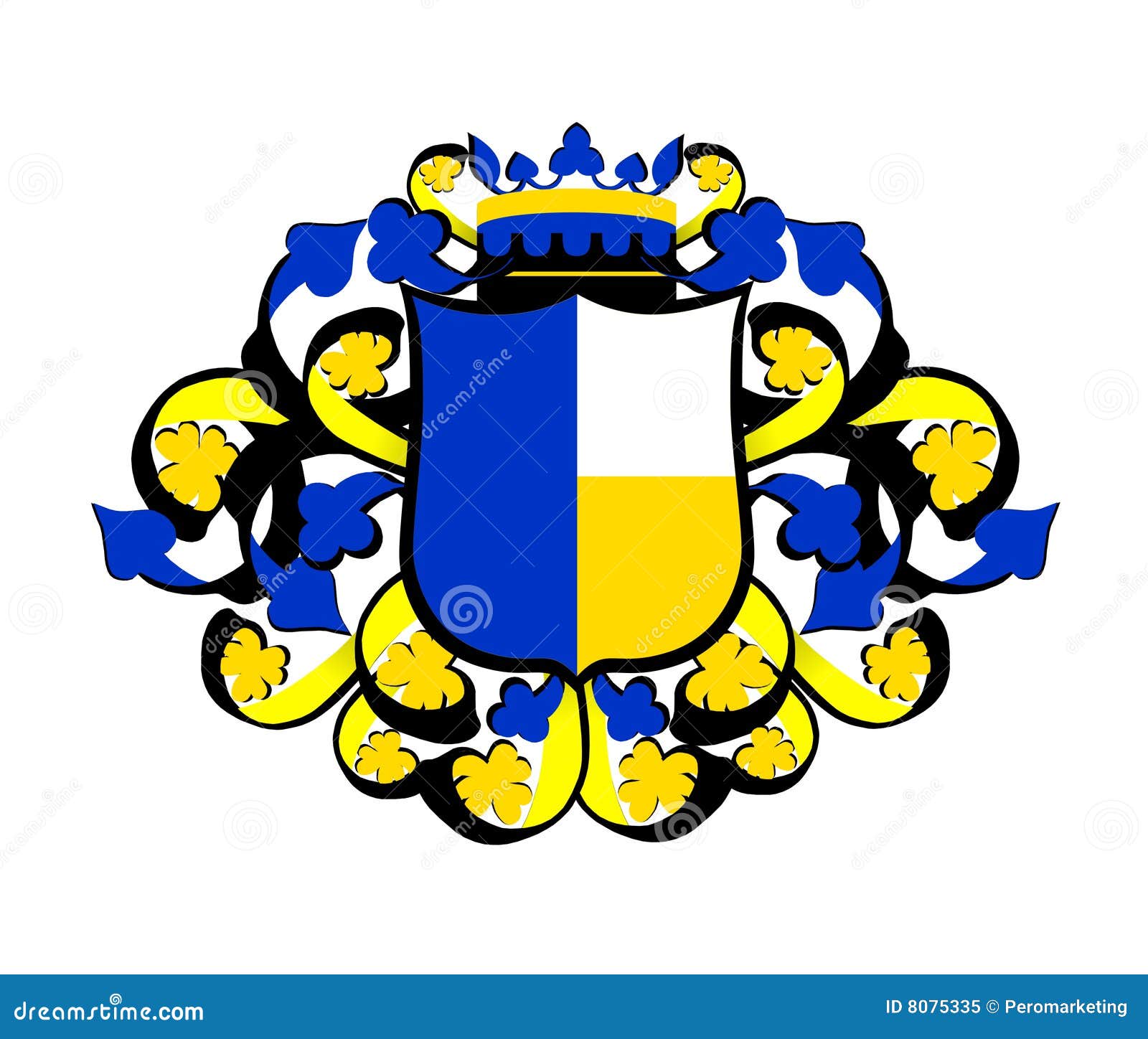Yellow and blue crest stock illustration. Illustration of design - 8075335