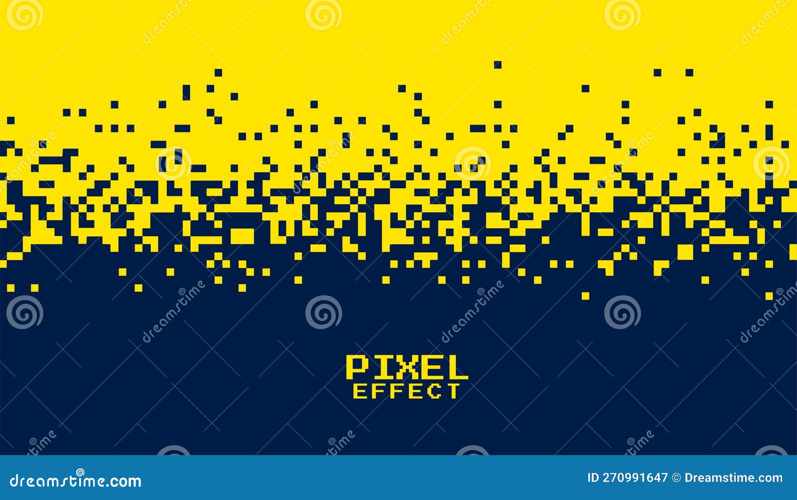 Yellow and Blue Dotted Pattern Abstract Banner with Pixel Effect Stock ...