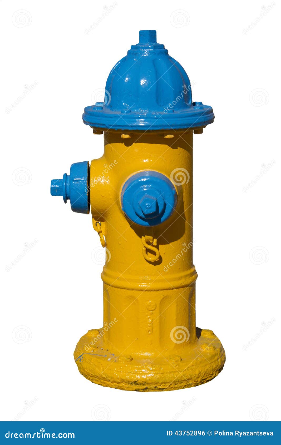 Yellow and Blue Fire Hydrant Stock Photo - Image of blue, outdoor: 43752896