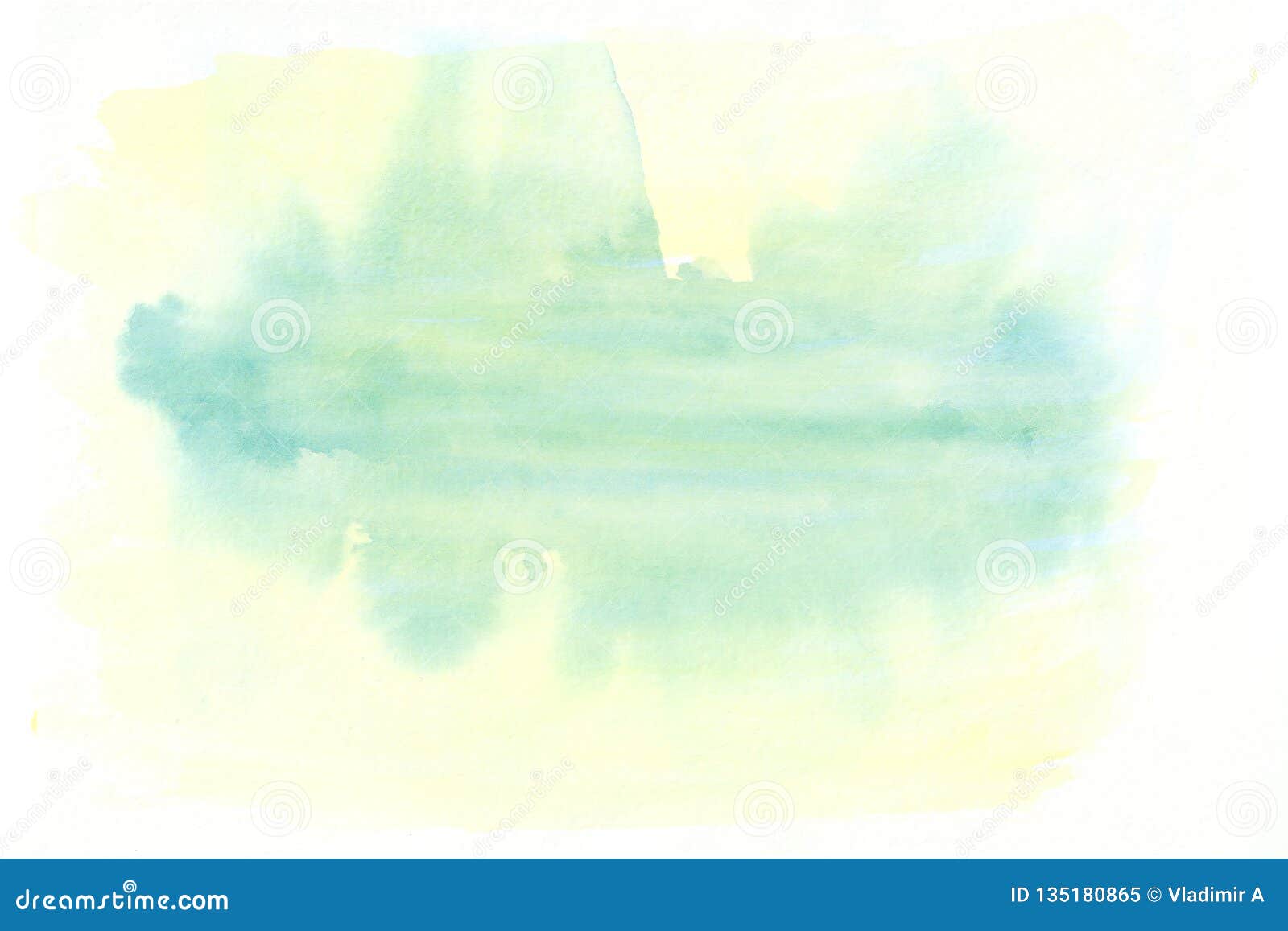 Yellow and Blue Horizontal Watercolor Gradient Hand Drawn Background ...