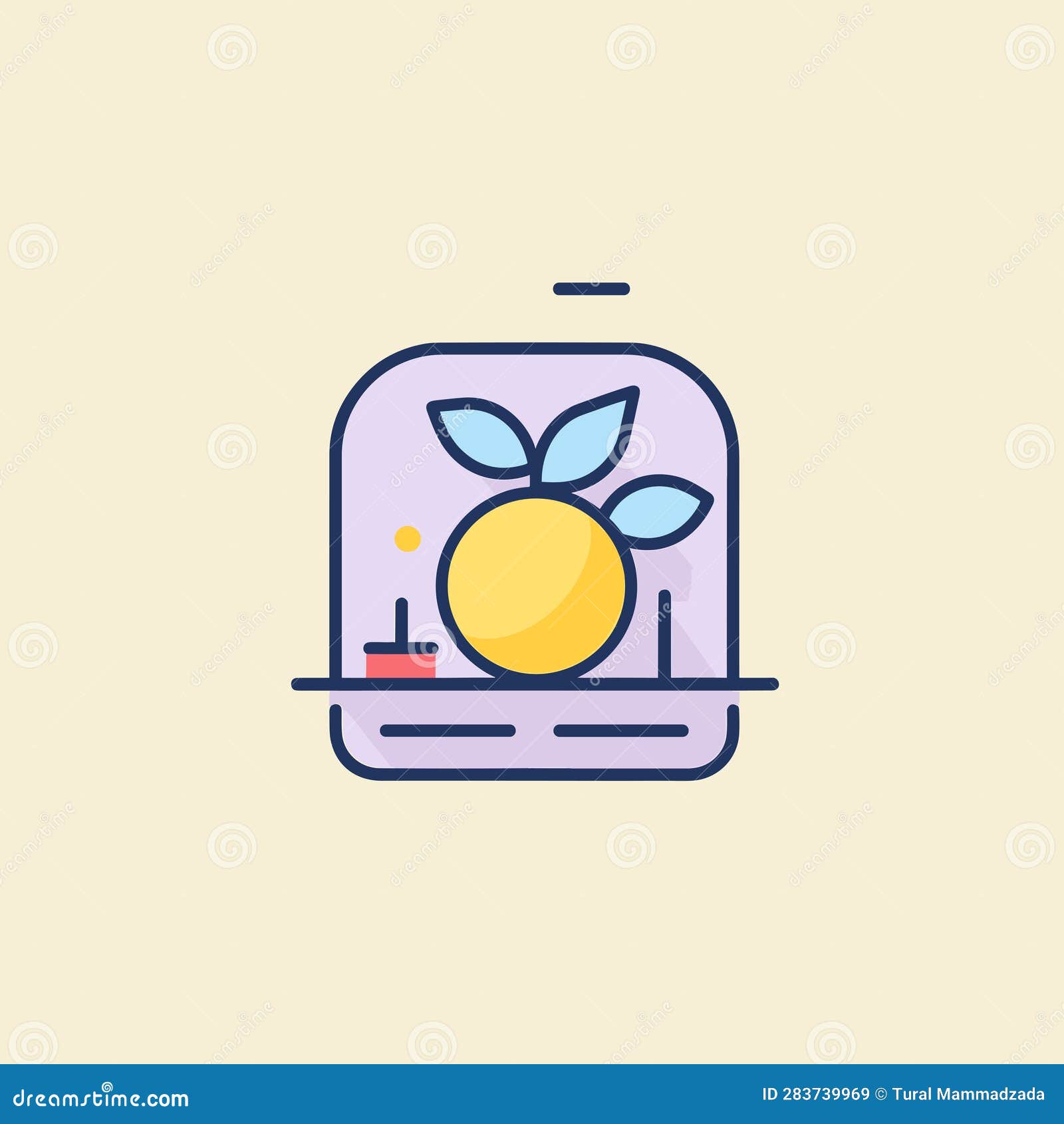 Vector of a Yellow and Blue Lemon Icon on a Plate, Suitable for Design ...