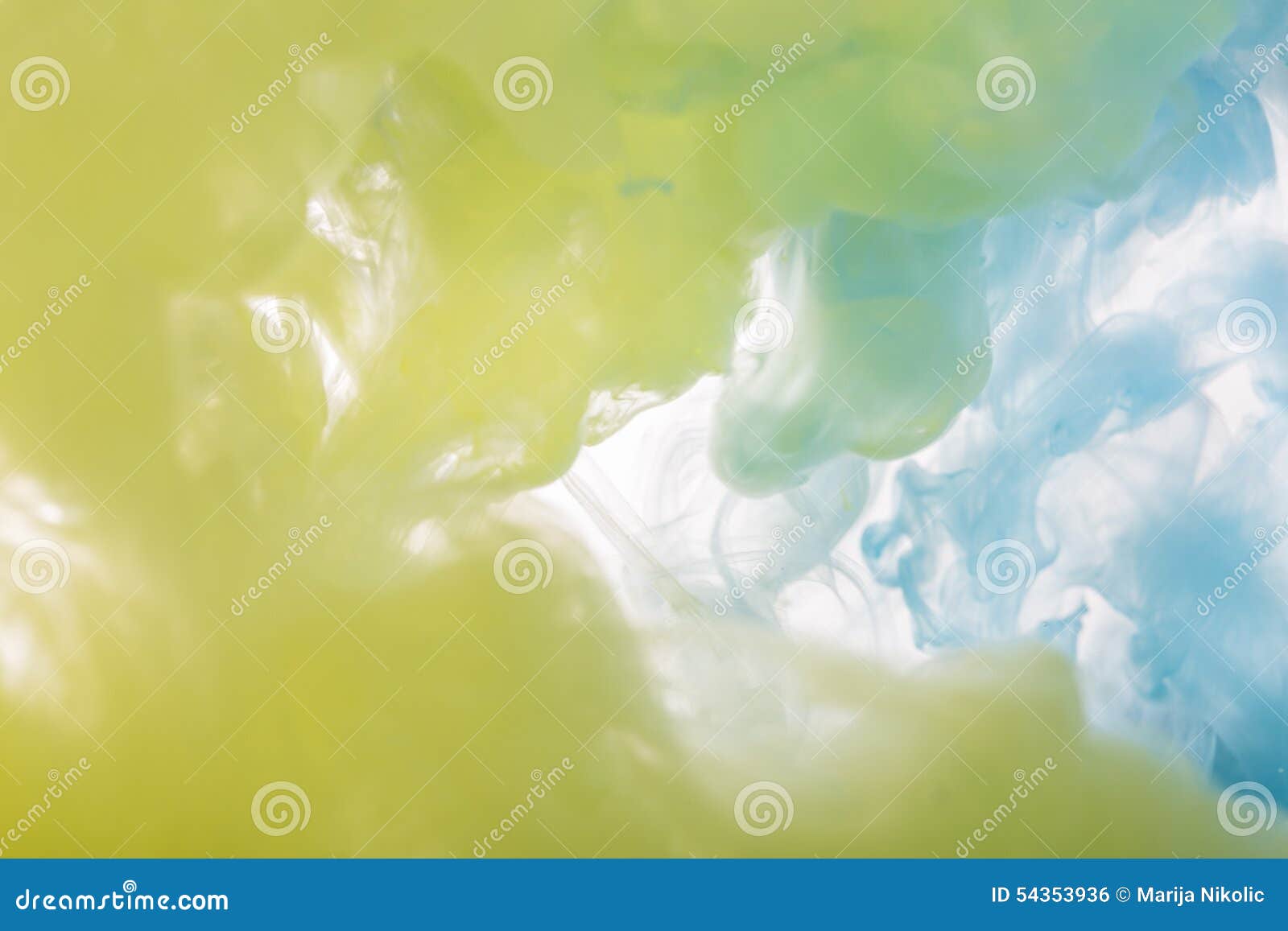 Yellow and Blue Ink in Water Abstract Background Stock Photo - Image of ...