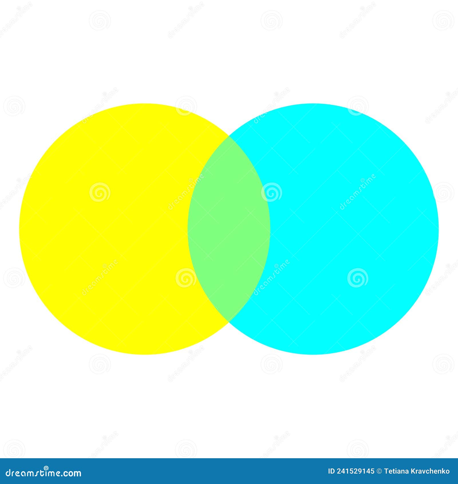 Yellow and Blue Intersecting Circles. Geometric Element. Business ...