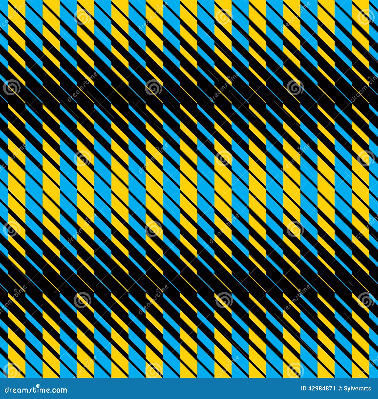 Yellow and Blue Lines Seamless Pattern. Stock Vector - Illustration of ...