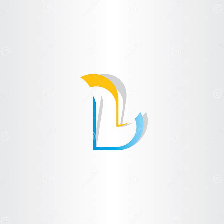 Yellow Blue Logo Letter L Icon Vector Element Stock Vector ...
