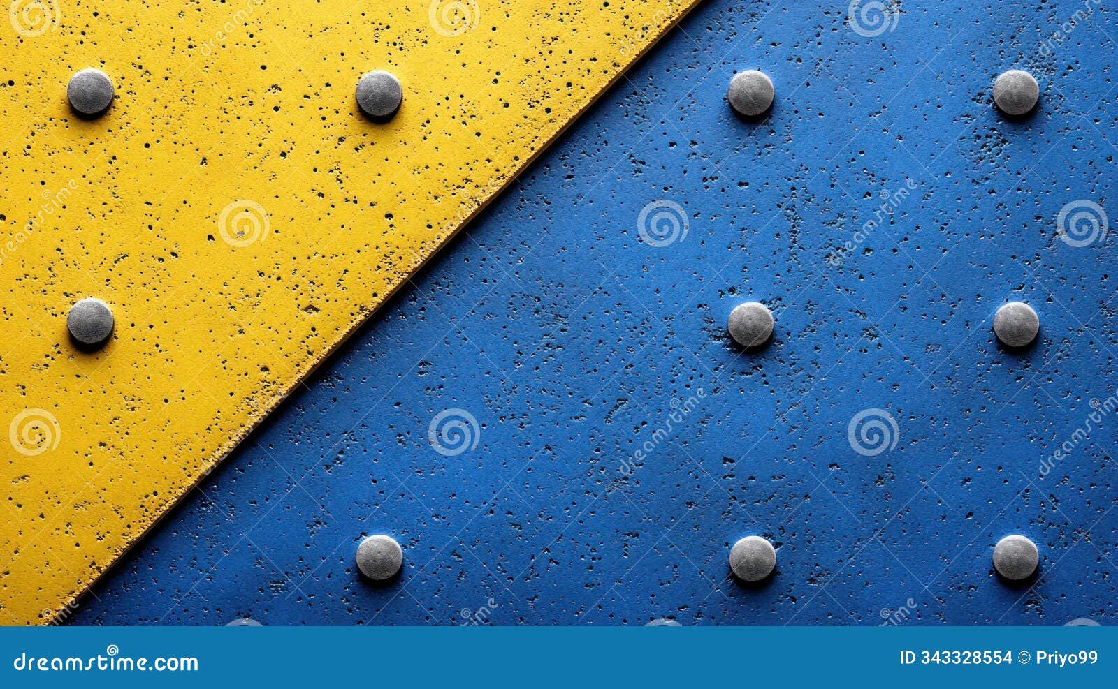 Yellow and Blue Metal Plate with Rivets Stock Illustration ...