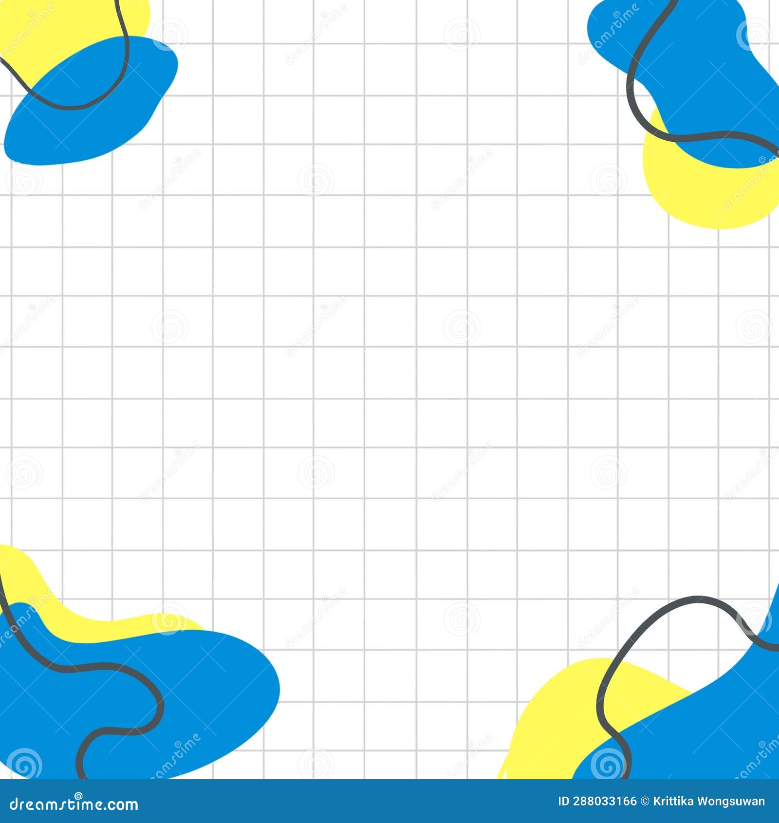 Blue Freeform Curve And Stripe Run Across The Square Shape Dotted World ...