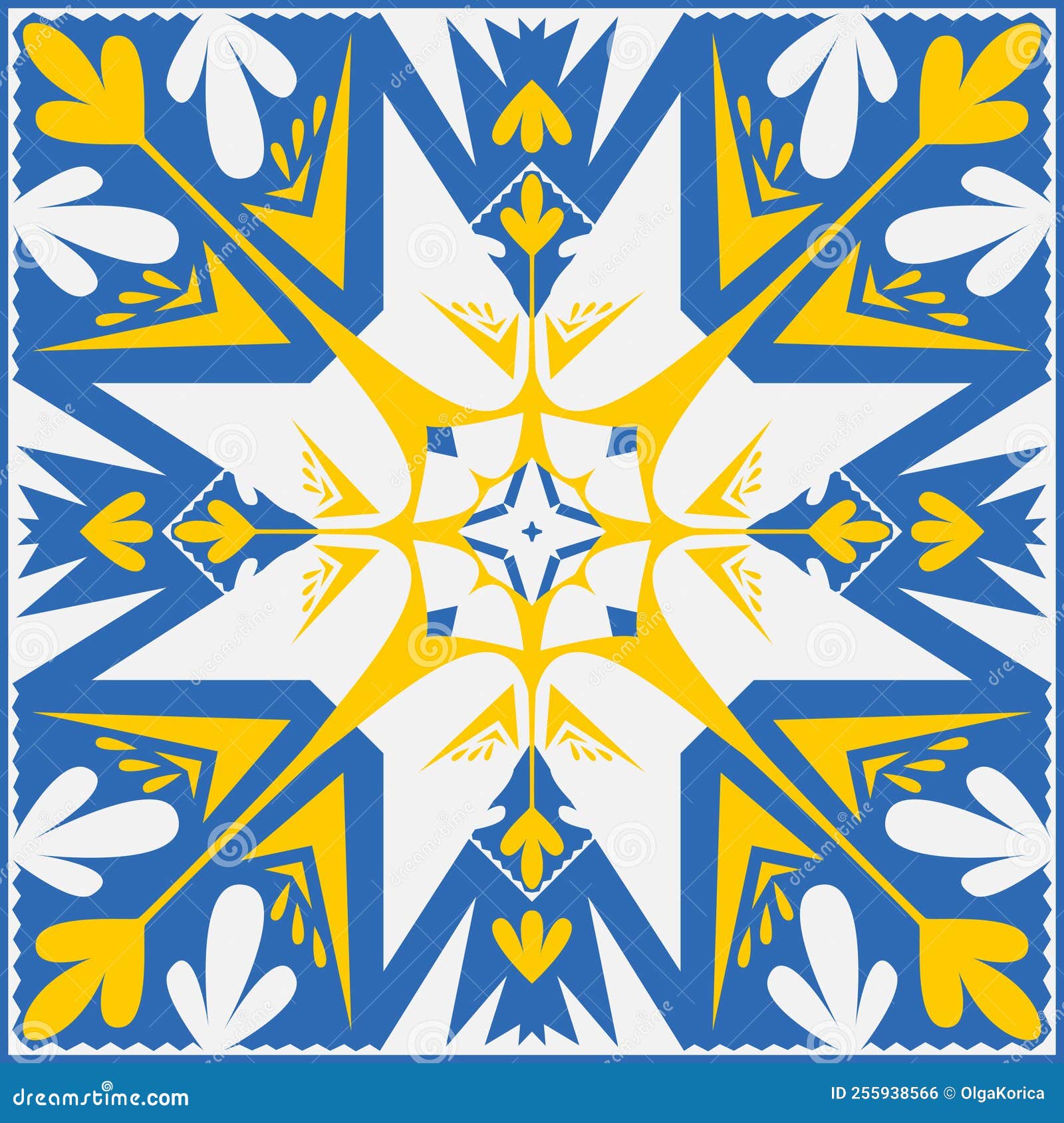 Symmetric Mandala Coloring Page With Beautiful Floral Designs Royalty ...