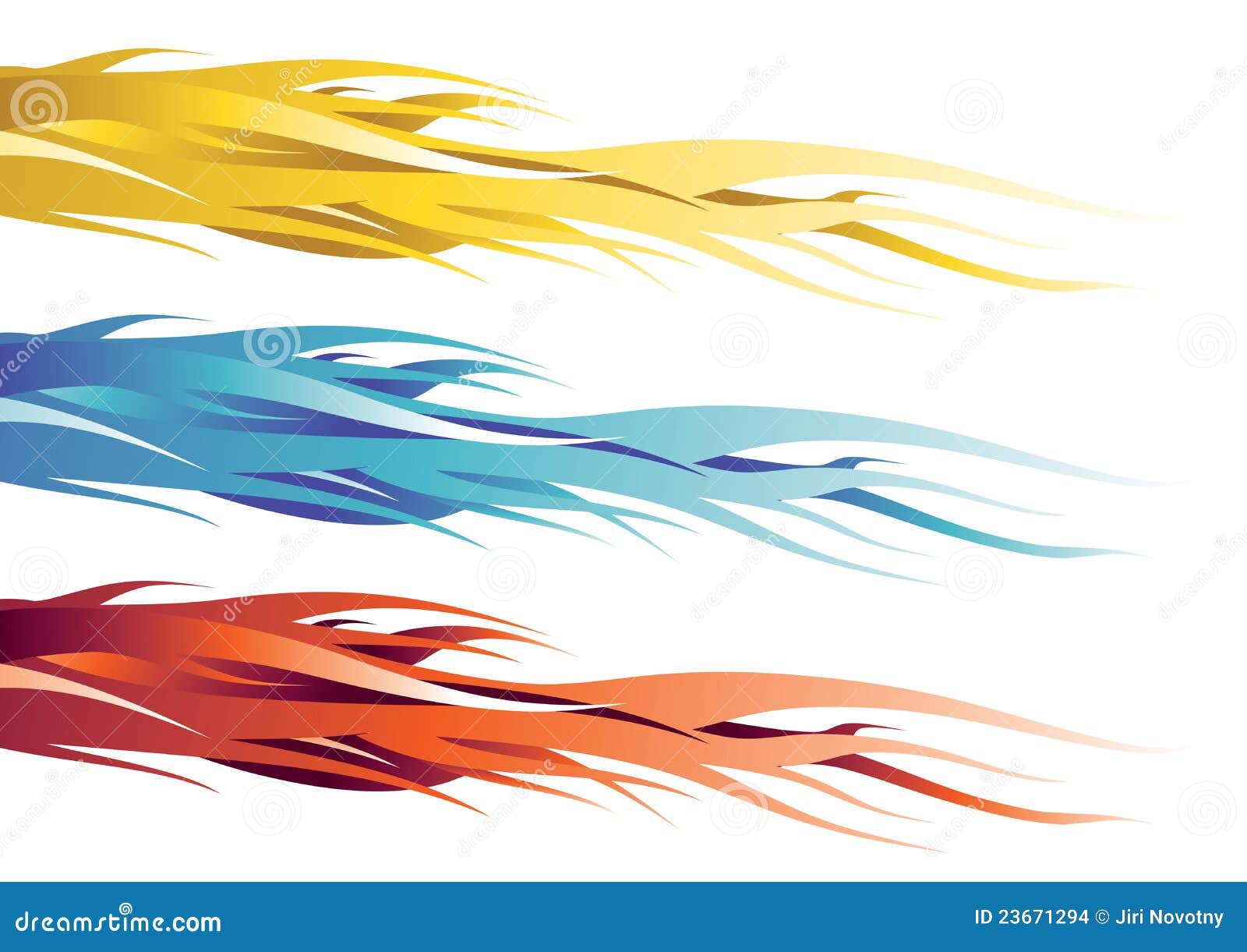 Yellow, Blue and Red Flames Stock Illustration - Illustration of blue ...