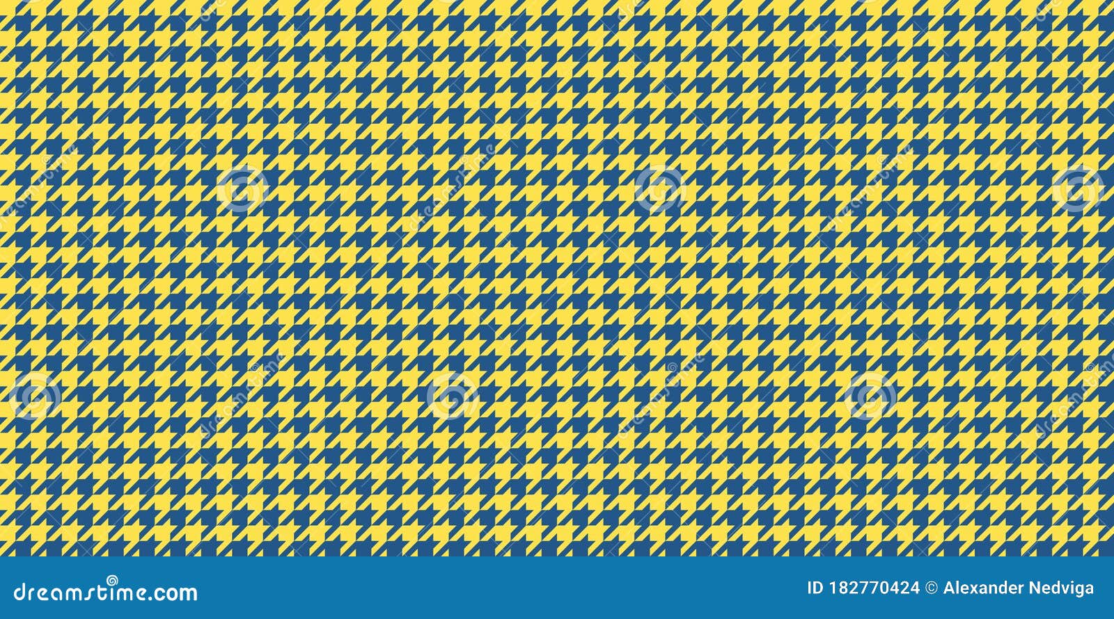 Yellow Blue Seamless Houndstooth Pattern Background Stock Illustration ...