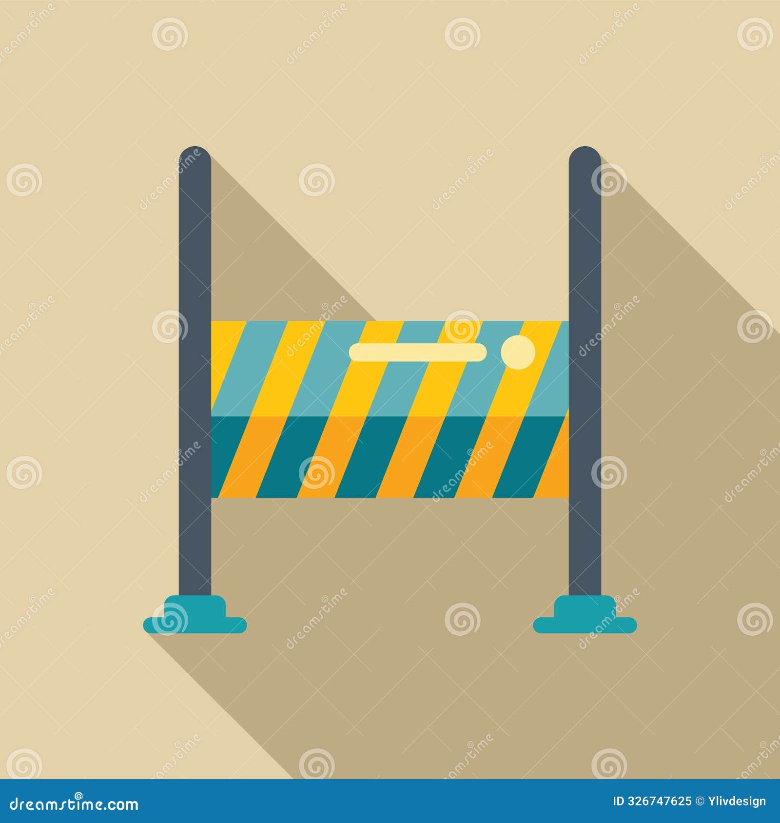 Yellow and Blue Striped Construction Site Barrier Blocking Access Stock ...