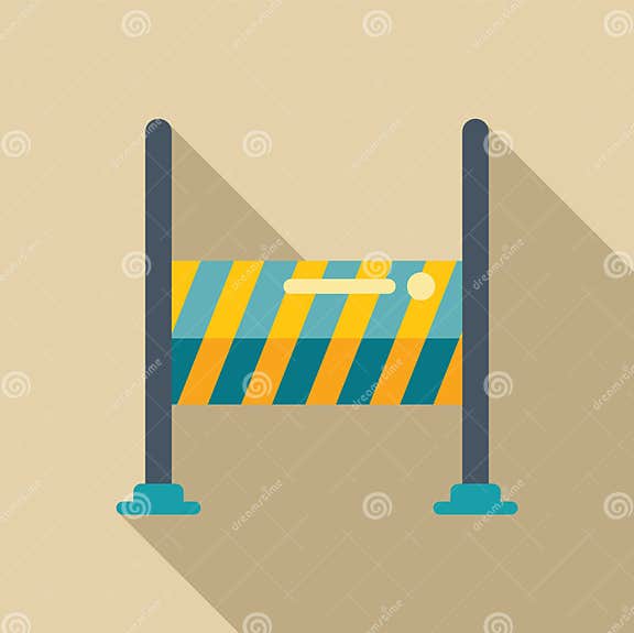 Yellow and Blue Striped Construction Site Barrier Blocking Access Stock ...