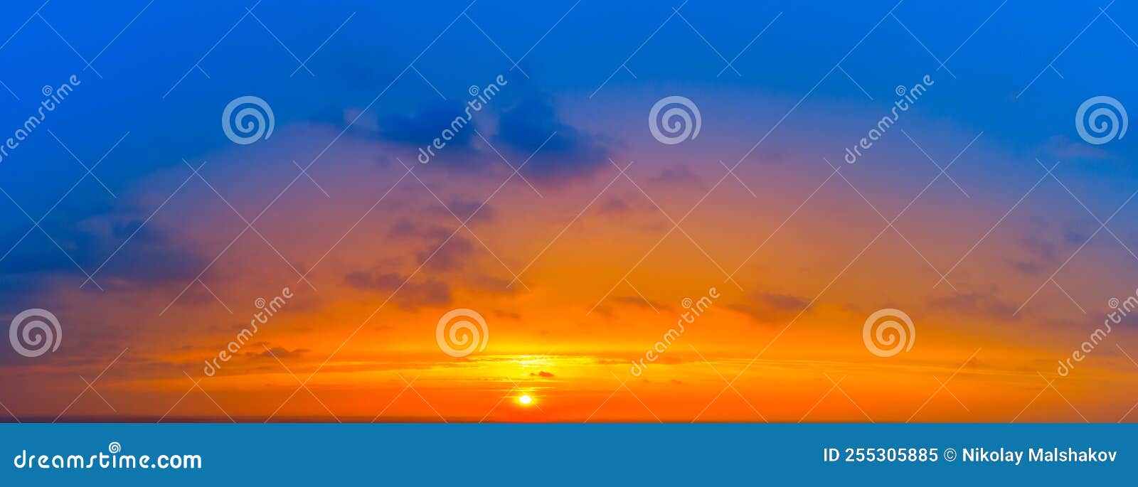 Yellow Blue Sunset Sky. Beautiful Abstract Sky Landscape Background ...
