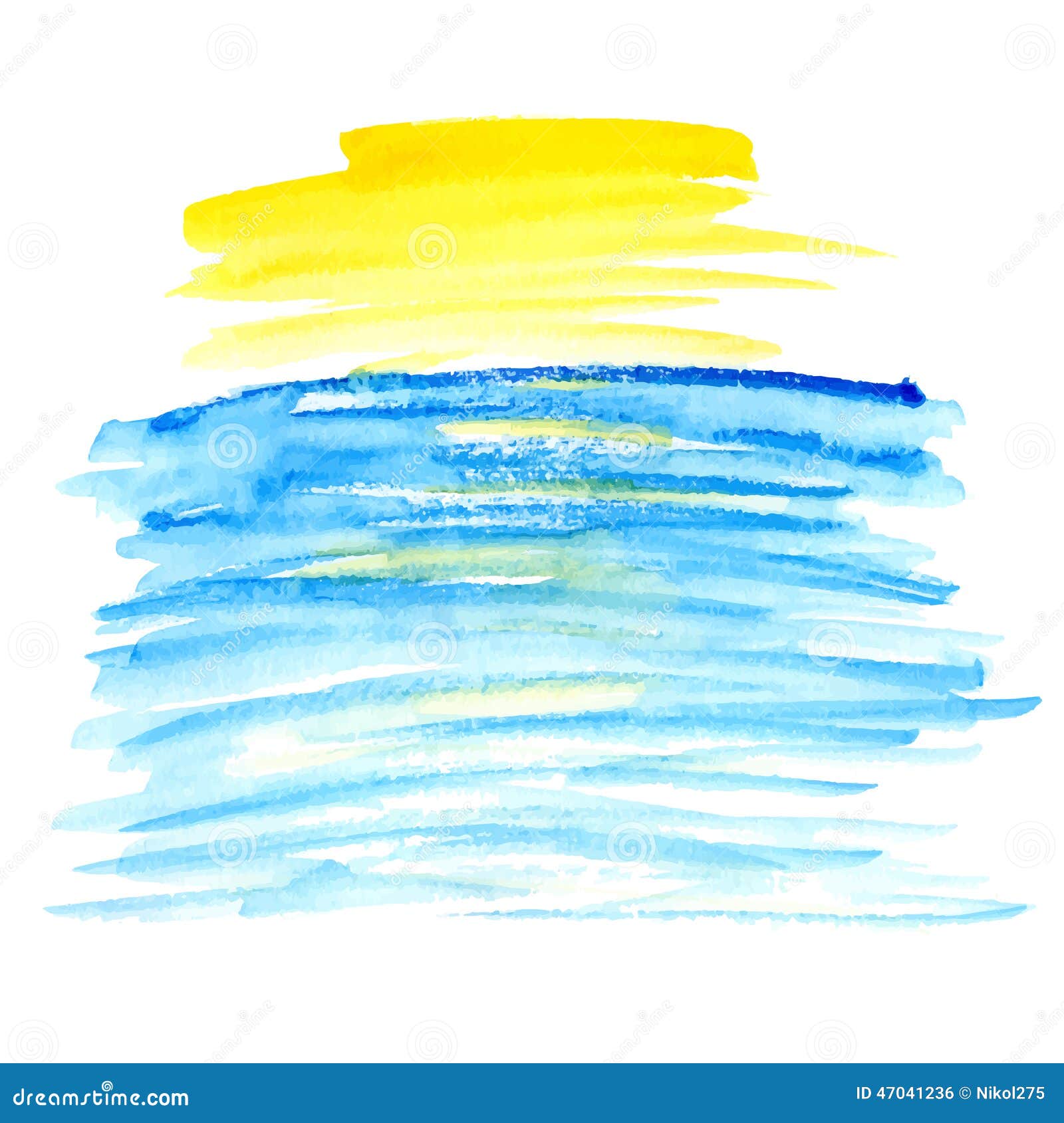 Yellow and Blue Watercolor Vector Spot Stock Vector - Illustration of ...