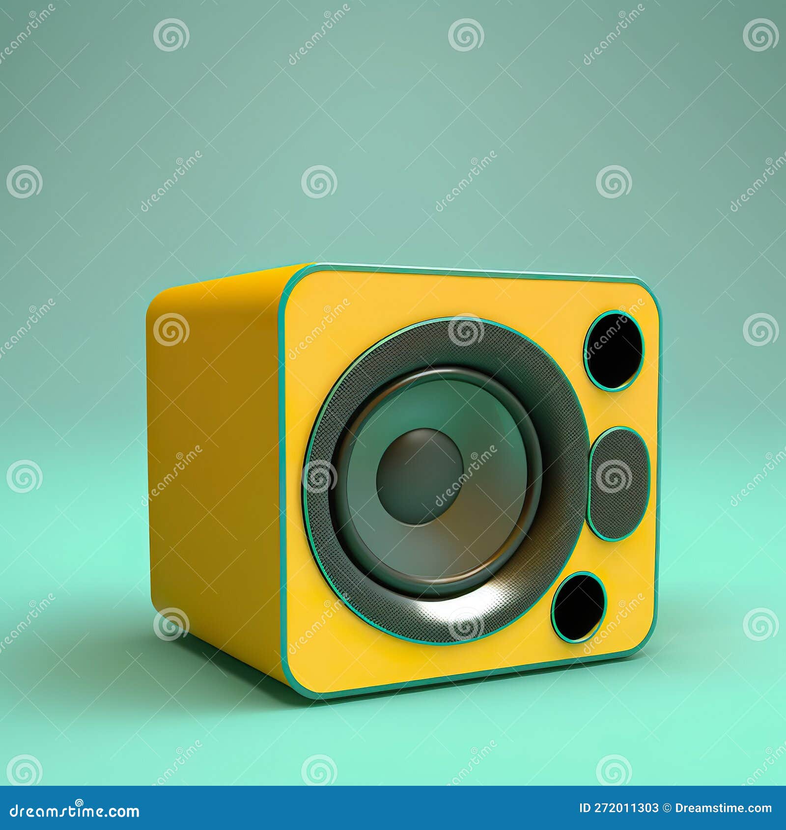 Yellow Bluetooth Speaker Box Isolated with Clipping Path Stock ...