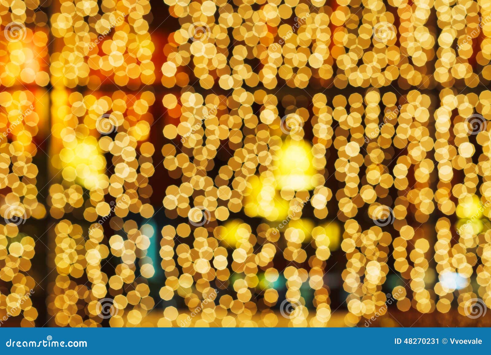 Yellow Blurred Lights of Christmas Decoration Stock Image - Image of ...