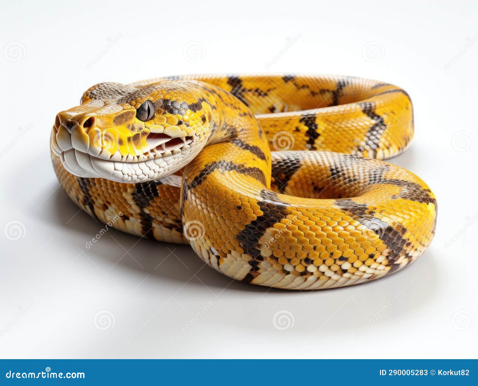 Boa Constrictor With Clipping Path, Albino Anaconda, Ball Python. Stock ...