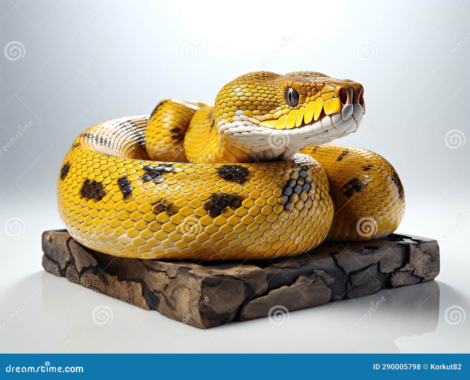 Yellow Boa Constrictor in Studio Stock Illustration - Illustration of ...
