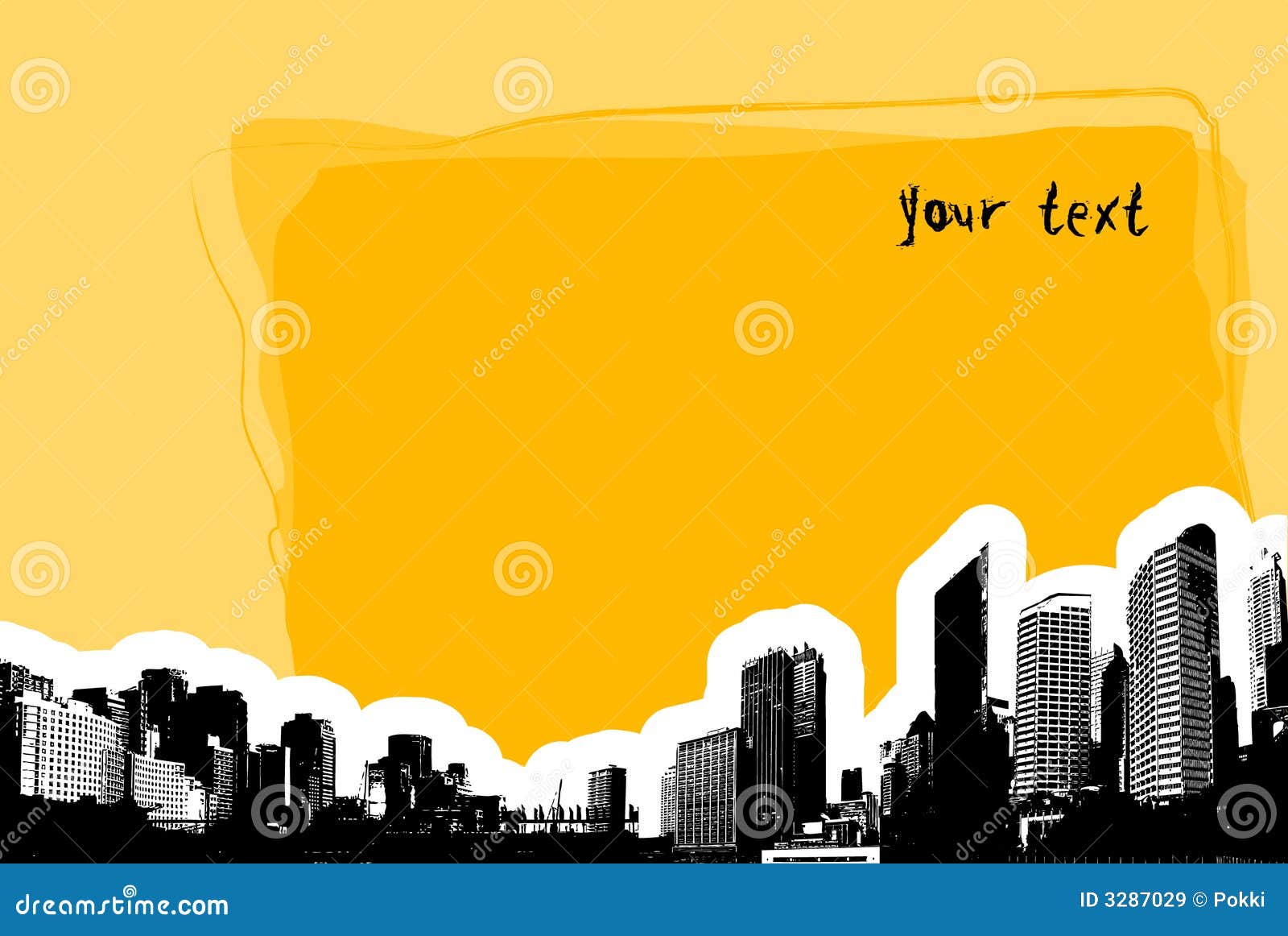Yellow Board with City. Vector Stock Vector - Illustration of board ...