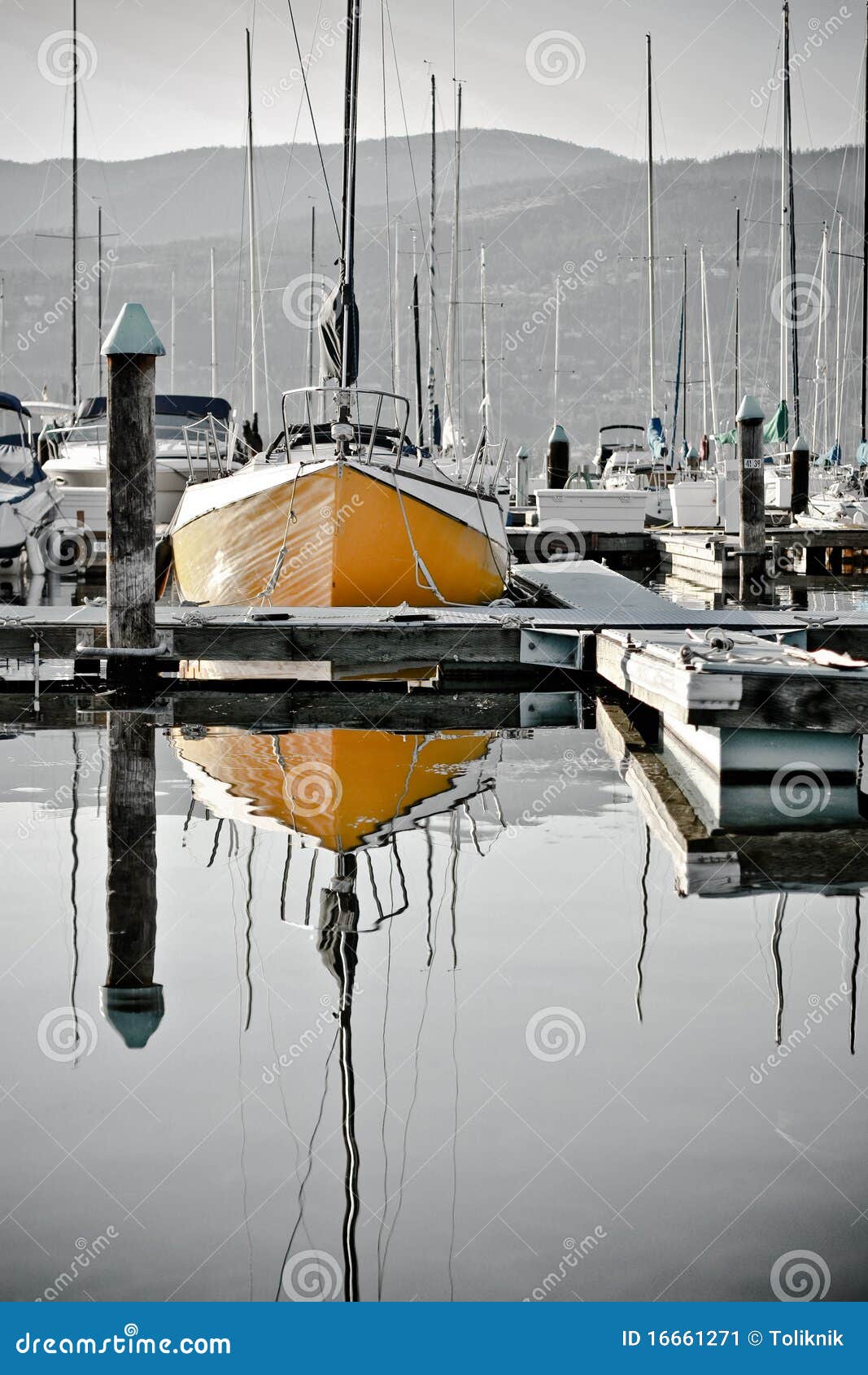 An yellow boat 1 stock image. Image of landing, footbridge - 16661271
