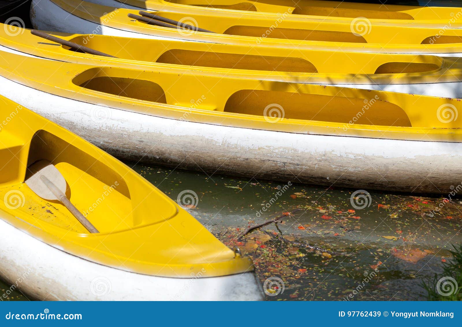 Yellow Boat Rowing stock image. Image of color, white - 97762439