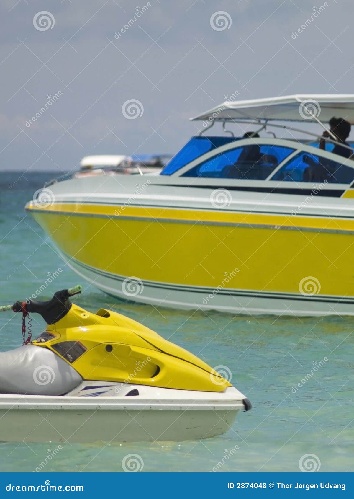Yellow boats stock photo. Image of leisure, scooter, speedboat - 2874048