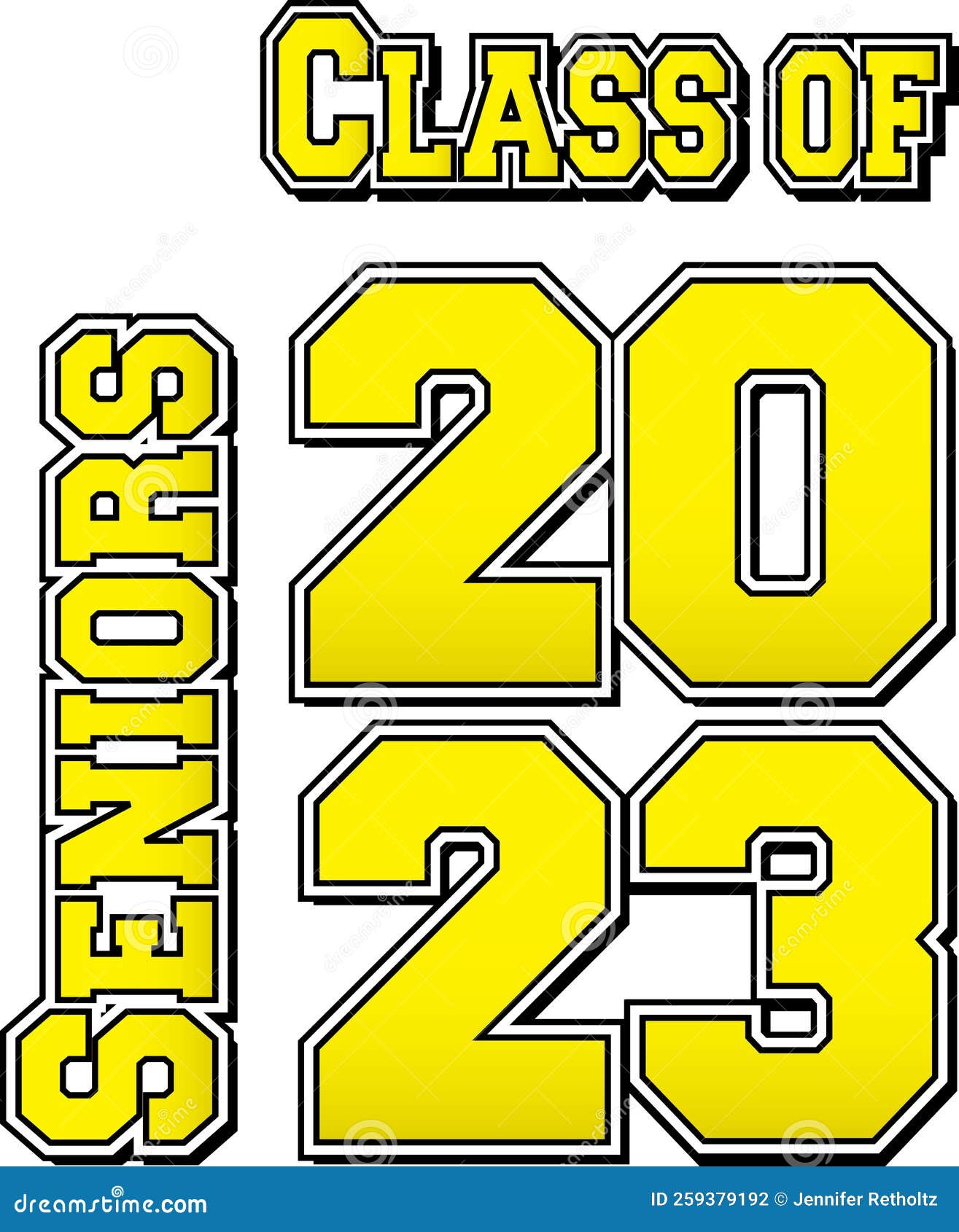 Yellow Bold Class of 2023 Stacked Logo Stock Illustration ...